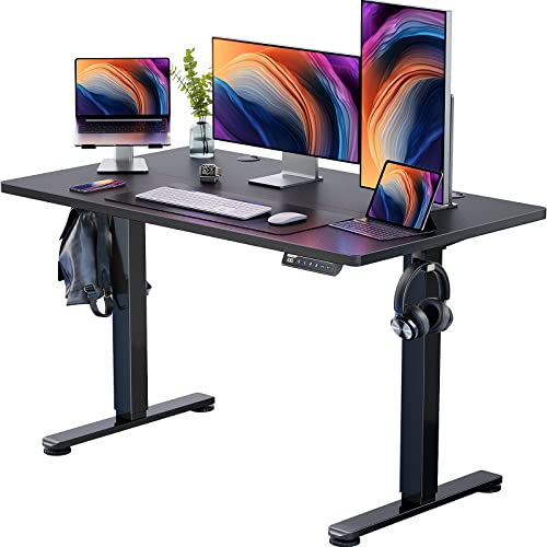 ErGear Height Adjustable Electric Standing Desk, 48 x 24 Inches Sit Stand up Desk, Memory Computer Home Office Desk (Black)