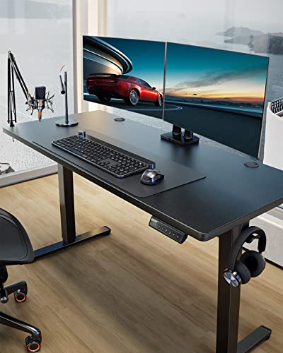 ErGear Height Adjustable Electric Standing Desk, 48 x 24 Inches Sit Stand up Desk, Memory Computer Home Office Desk (Black)