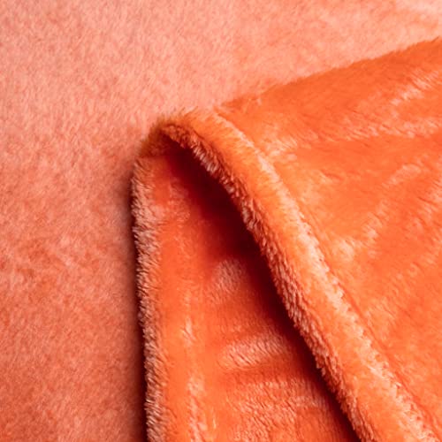 AVAFORT Velvet Plush Home Fleece Throw Blanket for Couch Sofa Bed, Warm Elegant Fuzzy Flannel Blanket for Kid Baby Adults or Pet, All Season (Orange, 50" X 60")