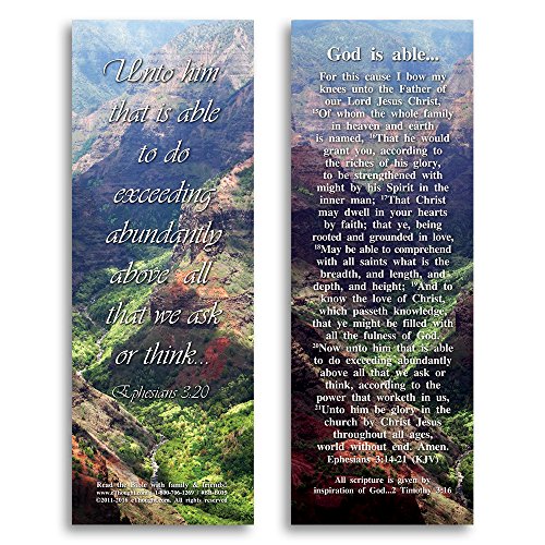 eThought BB-B015-25 Ephesians 3:20, God is Able Bookmark Size Bible Verse Cards (Pack of 25)