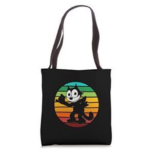 felix cartoon cat retro rainbow sunset sly smiling felix tee tote bag