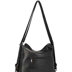 Ashioup Tote Shoulder Bags Large Concealed Carry Purses and Handbags PU Leather Hobo Crossbody Bags for Women (Black)