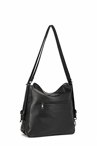 Ashioup Tote Shoulder Bags Large Concealed Carry Purses and Handbags PU Leather Hobo Crossbody Bags for Women (Black)