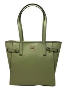 michael kors carmen large leather ns tote shoulder handbag (light sage)