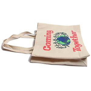 Altru THE WORLD COMING TOGETHER natural canvas graphic tote bag