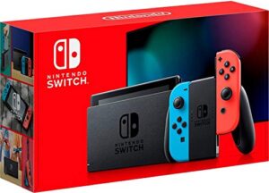 nintendo switch with neon blue and neon red joy‑con