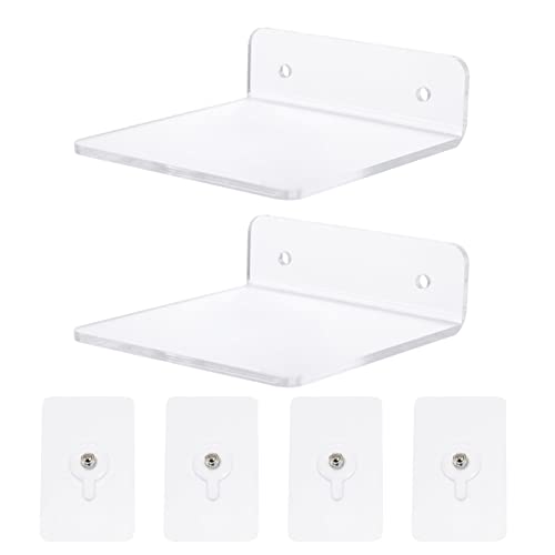 Zerodeko 1 Set of Transparent Home Storage Racks Acrylic Floating Bookshelves Acrylic Wall Hanging Racks Acrylic Ledge Shelf Sundries Racks for Home and Office