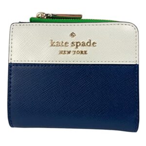 Kate Spade New York Staci Colorblock Small L-Zip Bifold Wallet in Verona Green Multi