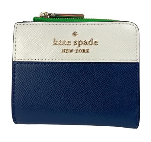 Kate Spade New York Staci Colorblock Small L-Zip Bifold Wallet in Verona Green Multi