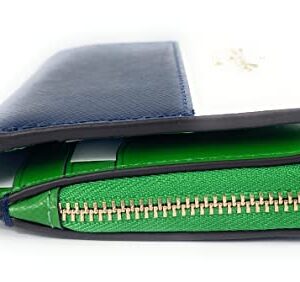 Kate Spade New York Staci Colorblock Small L-Zip Bifold Wallet in Verona Green Multi