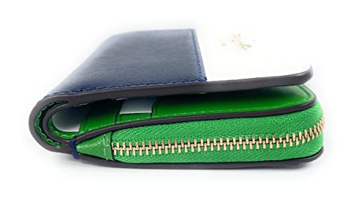 Kate Spade New York Staci Colorblock Small L-Zip Bifold Wallet in Verona Green Multi