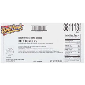 Ball Park Fully Cooked Flame Grilled Beef Burgers, 10.12 Pound -- 1 each.