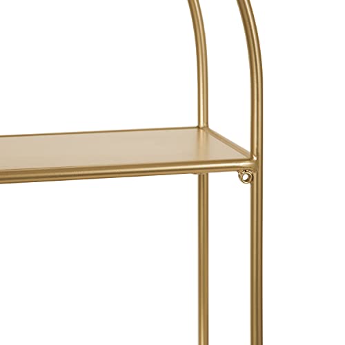 Kate and Laurel Monroe Modern Arched Wall Shelf, 18 x 31, Gold, Decorative 3 Tier Floating Wall Shelves with Glamorous Finish and Robust Storage Capacity