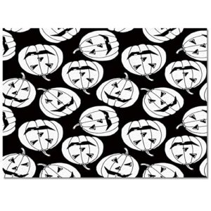 halloween white pumpkin black area rug 2×3 feet, non-slip stain-proof rugs indoor carpet rectangle floor mat for living room bedroom dorm, soft super absorbent runner rug