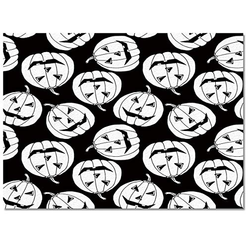 Halloween White Pumpkin Black Area Rug 2x3 Feet, Non-Slip Stain-Proof Rugs Indoor Carpet Rectangle Floor Mat for Living Room Bedroom Dorm, Soft Super Absorbent Runner Rug