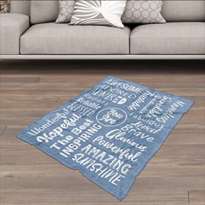 ZHSHWAT Sympathy Gifts, Mothers Day Birthday Gift for Friend, Inspirational &Compassion You are Awesome Throw Blankets Gifts for Men Sister Mom Grandma 50X 60(Blue)