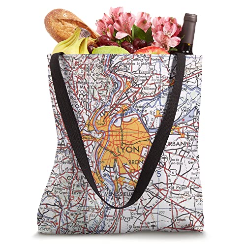 Vintage Lyon France Map (1959) Tote Bag