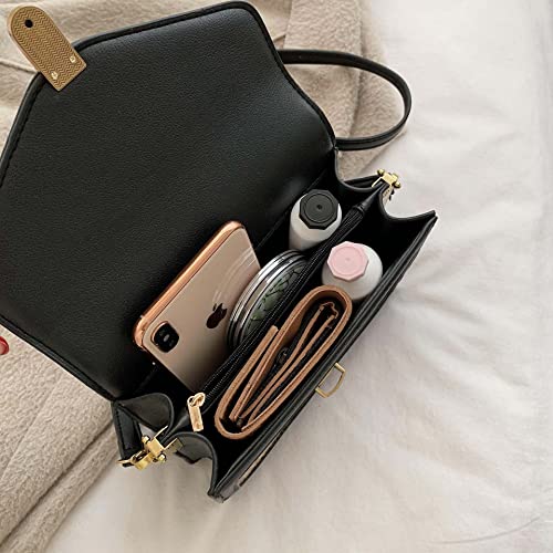 Crossbody Bag For Women Plaid Pattern Pu Leather Vintage Designer Small Handbags Messenger Shoulder Bag Office Ladies Cellphone Coin Purses (Khaki)