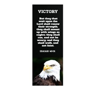 man of god victory eagle bookmarks for men, father’s day gifts, veterans, memorial day gift, made in usa, sturdy card stock glossy bible verse bulk (50 count)