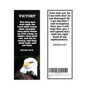 Man of God Victory Eagle Bookmarks for Men, Father's Day Gifts, Veterans, Memorial Day Gift, Made in USA, Sturdy Card Stock Glossy Bible Verse Bulk (50 Count)