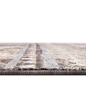 Unique Loom Eco Southwestern Collection Area Rug - Tubac (Rectangular 2' 0" x 3' 0", Khaki Gray/Black)