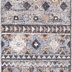 Unique Loom Eco Southwestern Collection Area Rug - Tubac (Rectangular 2' 0" x 3' 0", Khaki Gray/Black)