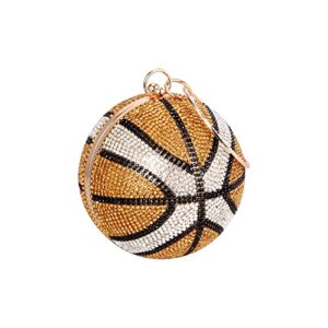 gripit rhinestone basketball round bag purse and handbags for women gold clutch evening hand bags party wedding ball cool purses diamond clutch purses