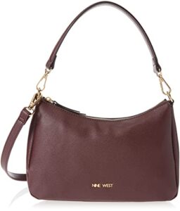 nine west womens rhea shlder shoulder bag, merlot, one size us