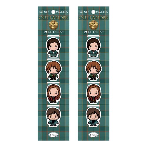 Re-marks “Outlander” Bookmark Characters, Magnetic Bookmarkers, 2 Sets of 4 Page Clips, 8 Clips Total