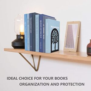 Book Ends Decorative for Heavy Books, 2 Piece Large Heavy Duty Bookends for Shelves for Holding Books, Black Book Stopper for Office, Home, Heavy Books, Non-Skid