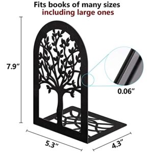 Book Ends Decorative for Heavy Books, 2 Piece Large Heavy Duty Bookends for Shelves for Holding Books, Black Book Stopper for Office, Home, Heavy Books, Non-Skid