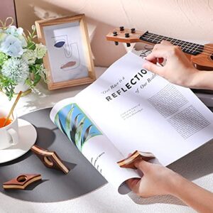 3 Pieces Assorted Size Wooden Book Page Holder, Wooden Thumb Bookmark Novel Reading Ring Accessories Presents for Readers Book Lovers Bookworm Literary Presents (Dark Brown)