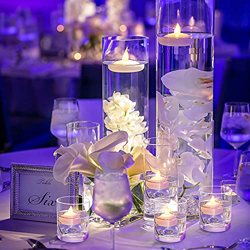 72 Pieces Led Flameless Floating Candles Waterproof Floating Flickering Tealight Candles Battery Operated Votive Tealights for Wedding Centerpiece Christmas Valentine's Day Party Decor (Warm White)