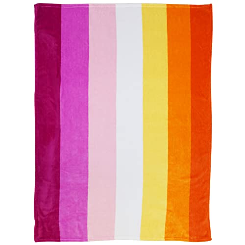 Lesbian Sunset Pride Super Plush Blanket - 50x60 Soft Throw Blanket - Perfect for Cuddle Season LGBT Lesbian Pride Blanket