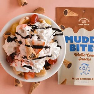 Muddy Bites Waffle Cone Snacks Chocolate Filled Bite Sized Cones (Pack of 5)