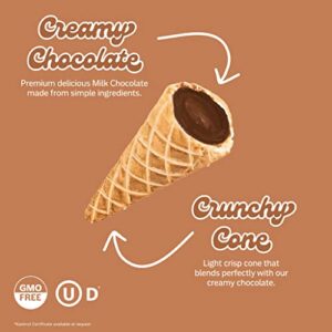 Muddy Bites Waffle Cone Snacks Chocolate Filled Bite Sized Cones (Pack of 5)