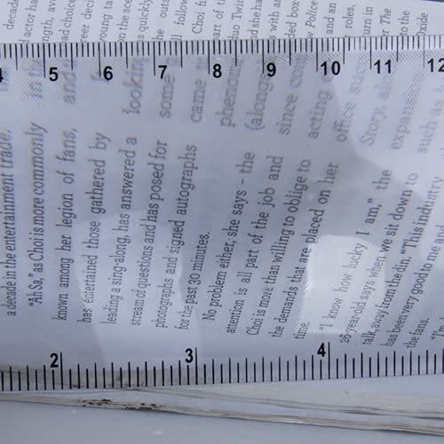 Magnifying Bookmark - Magnifying Glass Bookmark for Reading - Bookmark Magnifier with 4" Ruler, Decorative Ribbon, Blue - Lot of 6