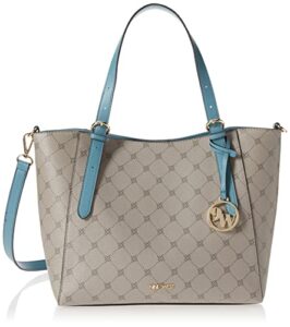 nine west kylee tote, beige logo/slate