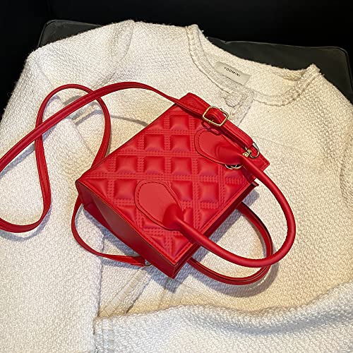 Hundred Fortune Women Fashion Lattice Embossing Shoulder Bags Female Leather Crossbody Bag