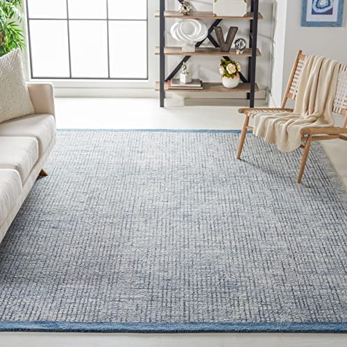 Safavieh Metro Collection 8' x 10' Ivory/Blue MET151M Handmade Premium Wool Living Room Dining Bedroom Area Rug