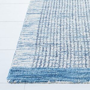 Safavieh Metro Collection 8' x 10' Ivory/Blue MET151M Handmade Premium Wool Living Room Dining Bedroom Area Rug