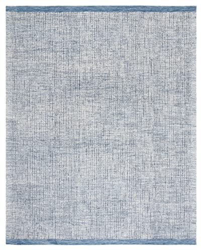 Safavieh Metro Collection 8' x 10' Ivory/Blue MET151M Handmade Premium Wool Living Room Dining Bedroom Area Rug