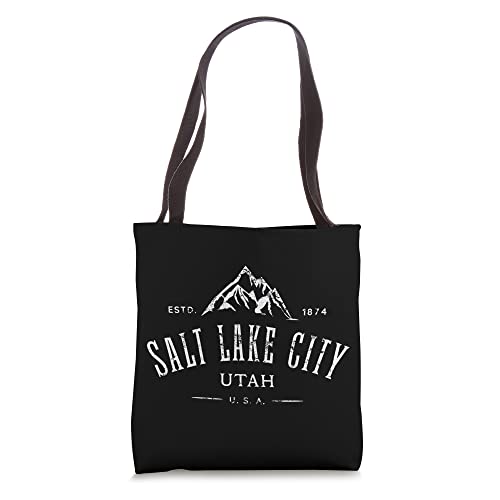 Salt Lake City Utah Awesome Mountain Design Souvenir Tote Bag