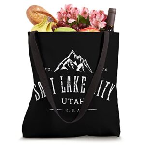 Salt Lake City Utah Awesome Mountain Design Souvenir Tote Bag