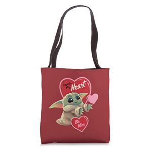 star wars the mandalorian grogu be mine valentine tote bag