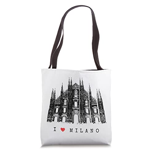 Milan Cathedral Vintage Skyline Italy Fan I Love Milano Tote Bag