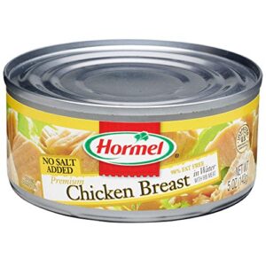 hormel premium no salt added canned chunk chicken breast in water, 5 ounce (pack of 12)