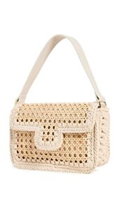 caterina bertini women’s woven shoulder bag, natural 2058, tan, one size