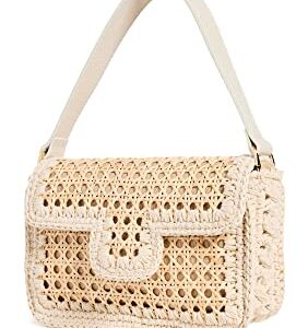 Caterina Bertini Women's Woven Shoulder Bag, Natural 2058, Tan, One Size