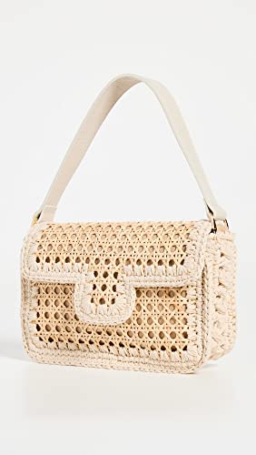 Caterina Bertini Women's Woven Shoulder Bag, Natural 2058, Tan, One Size